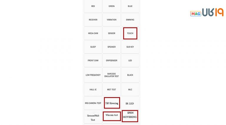 کد تست گوشی سامسونگ برای ال سی دی، تاچ، میکروفن و دوربین