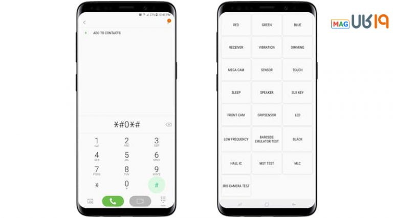 کد تست گوشی سامسونگ برای ال سی دی، تاچ، میکروفن و دوربین